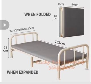 Folding Bed | Single Foldable Portable Bed Frame | Space-Saving Guest ...