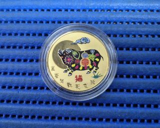1995 Pig Year Medallion with Presentation Box, Hobbies & Toys, Toys ...