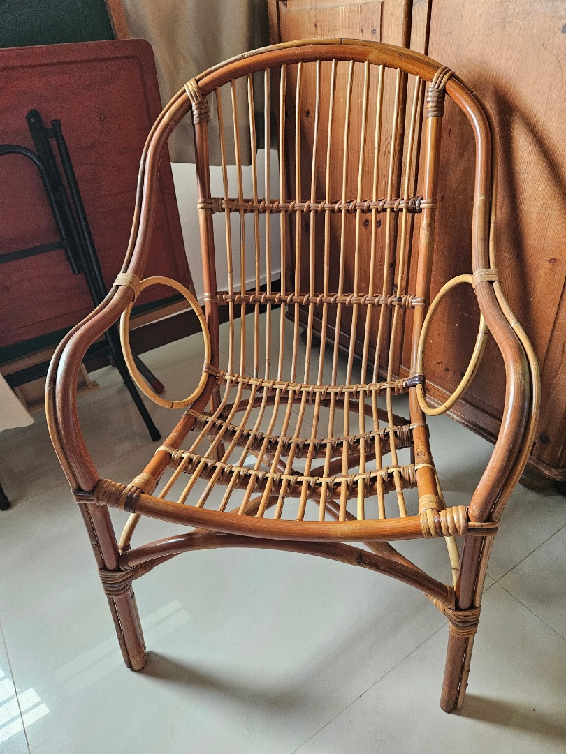 Handmade Vintage Rattan cane Chair, Furniture & Home Living, Furniture ...
