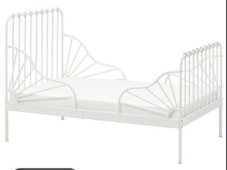 IKEA MINNEN Ext Bed Frame & ÖMSINT Mattress, Furniture & Home Living ...