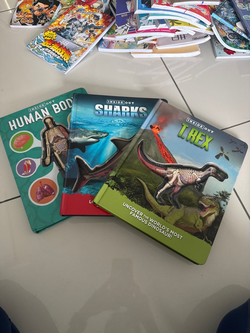 Inside Out Educational Books - Sharks, T-Rex, Human Body, Hobbies ...