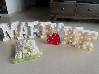 Light Up Letters - MARRY ME, Hobbies & Toys, Occasions & Party Supplies ...