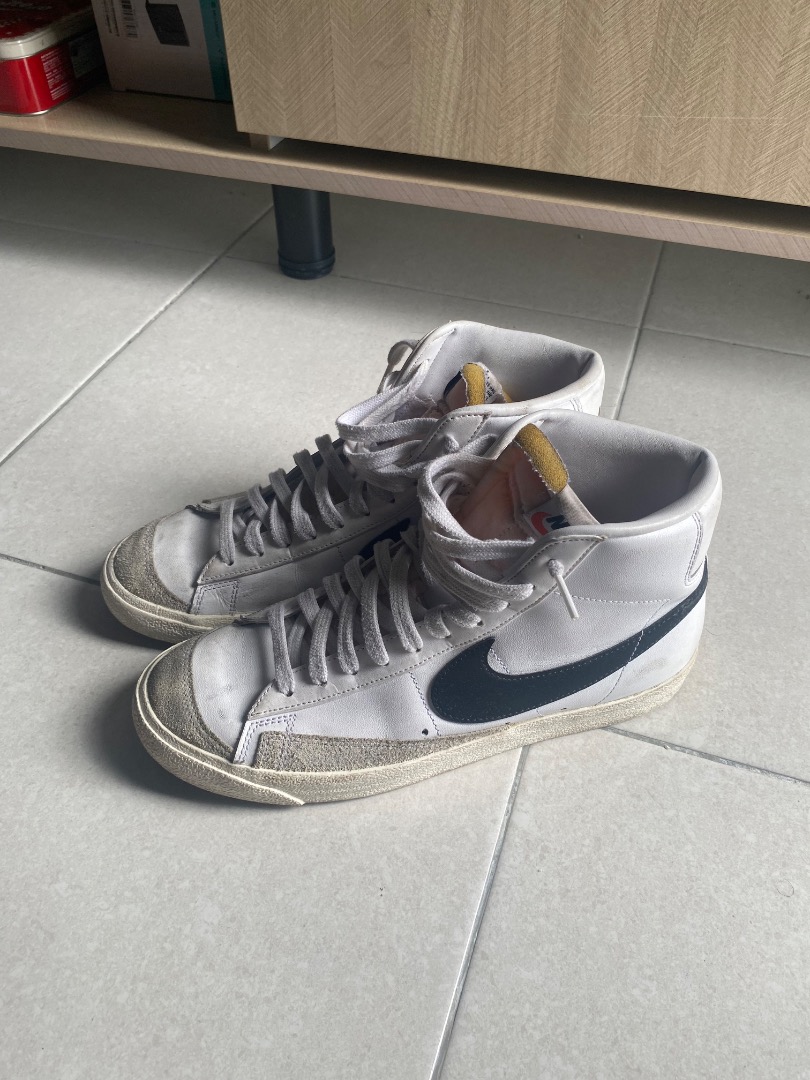Nike Blazer Mid 77 White Black High Cut, Men's Fashion, Footwear ...