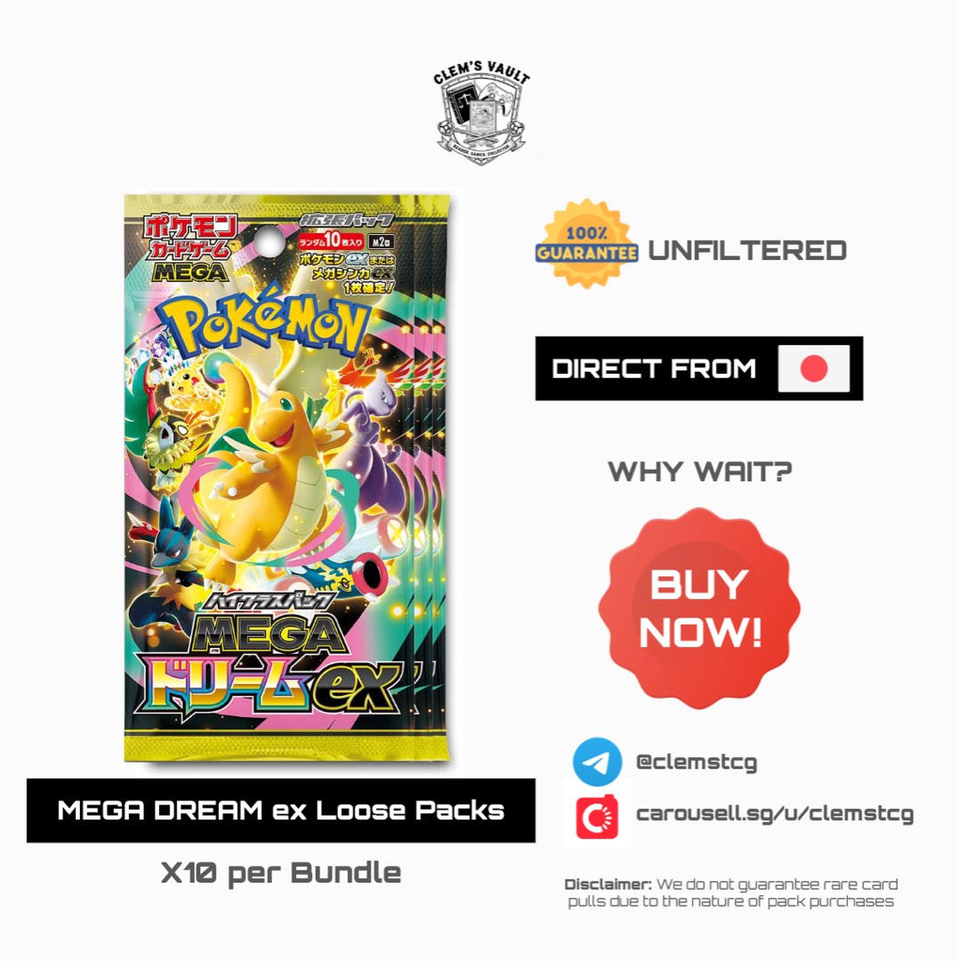 [ ️READY STOCK ️] Pokemon Mega Dream ex PCJ Bundles / Loose Pack ...