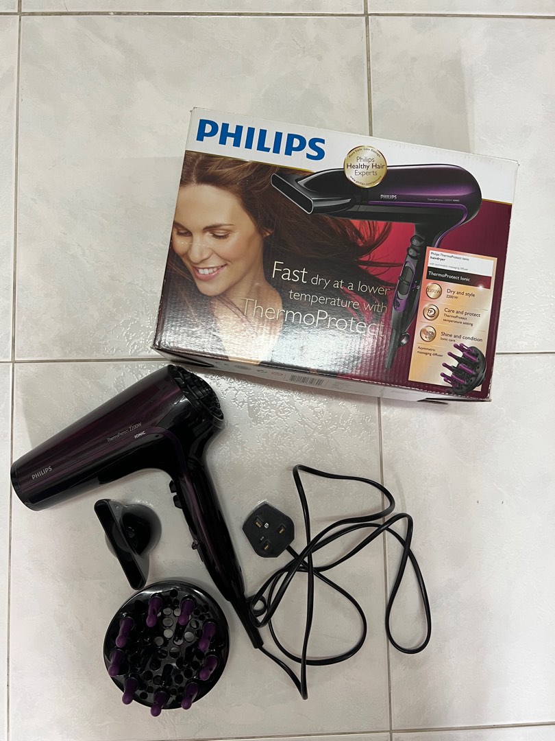 Philips ThermoProtect 2200W Ionic Hair Dryer, Beauty & Personal Care ...