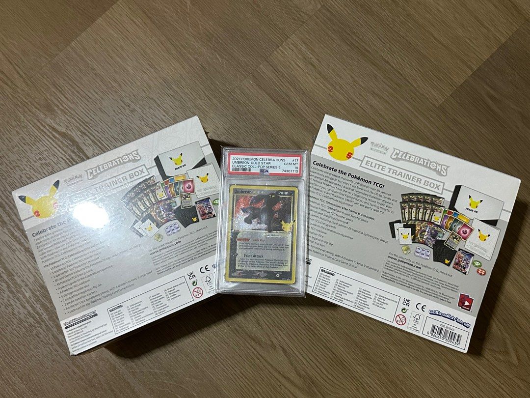 Pokemon Celebrations Elite Trainer Box + Psa 10 Umbreon Gold Star (en ...