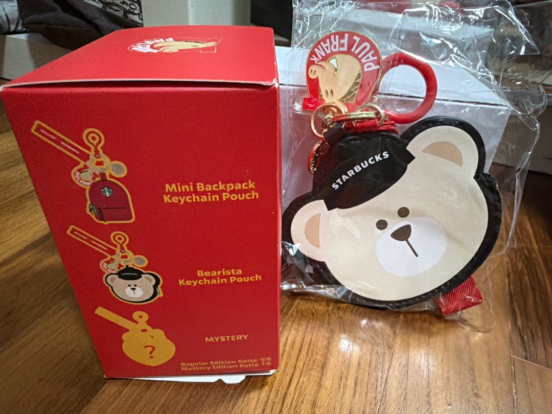 Starbucks x Paul Frank Bearista Keychain Pouch, Women's Fashion, Bags ...