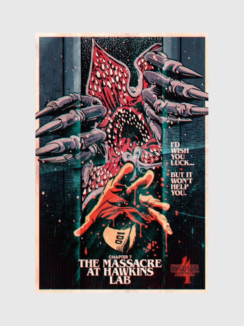 Stranger Things Poster: The Massacre at Hawkins Lab, Hobbies & Toys ...
