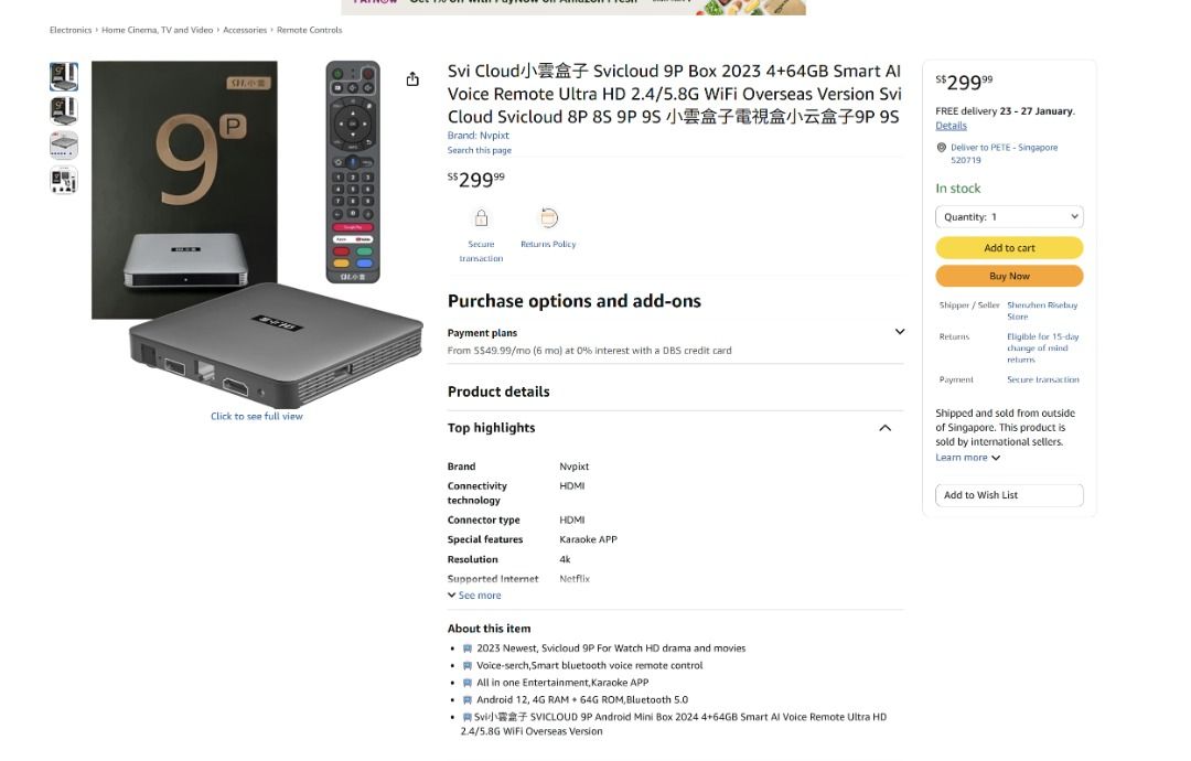 TVBOX Svicloud 9P Box 2023 4+64GB Smart AI, TV & Home Appliances, TV ...