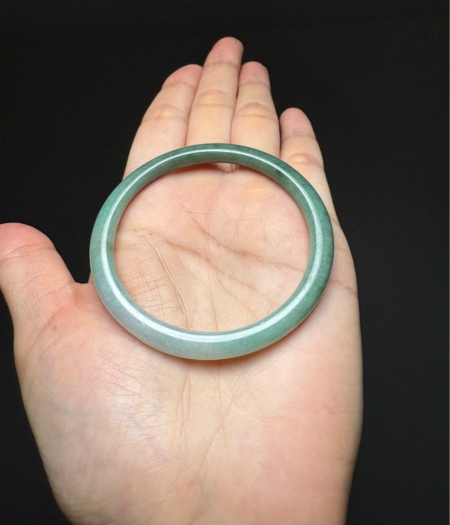 Type A Icy Half Dark Green Half Light Green Colour Round Shaped Jadeite ...