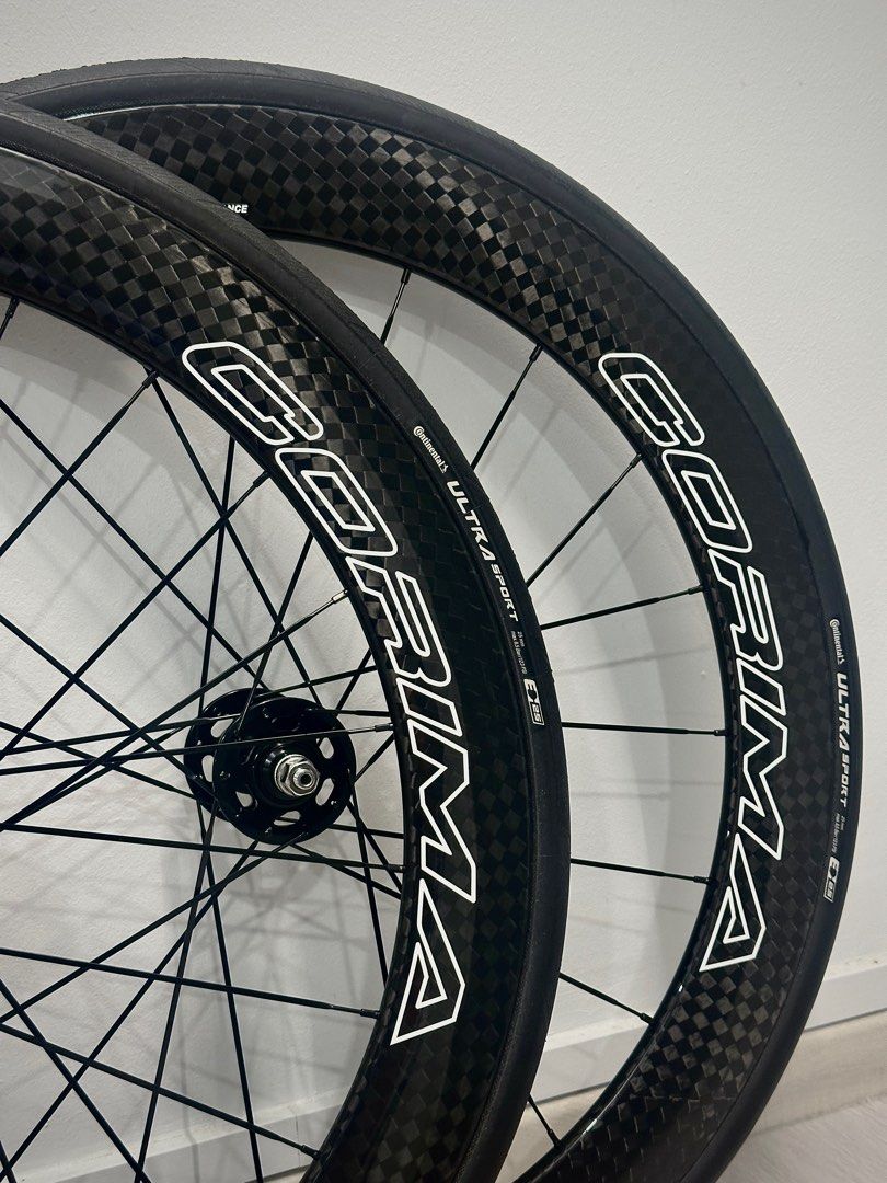 WTS 12K 60mm Carbon Track Wheelset w/ Corima Decals, Sports Equipment ...