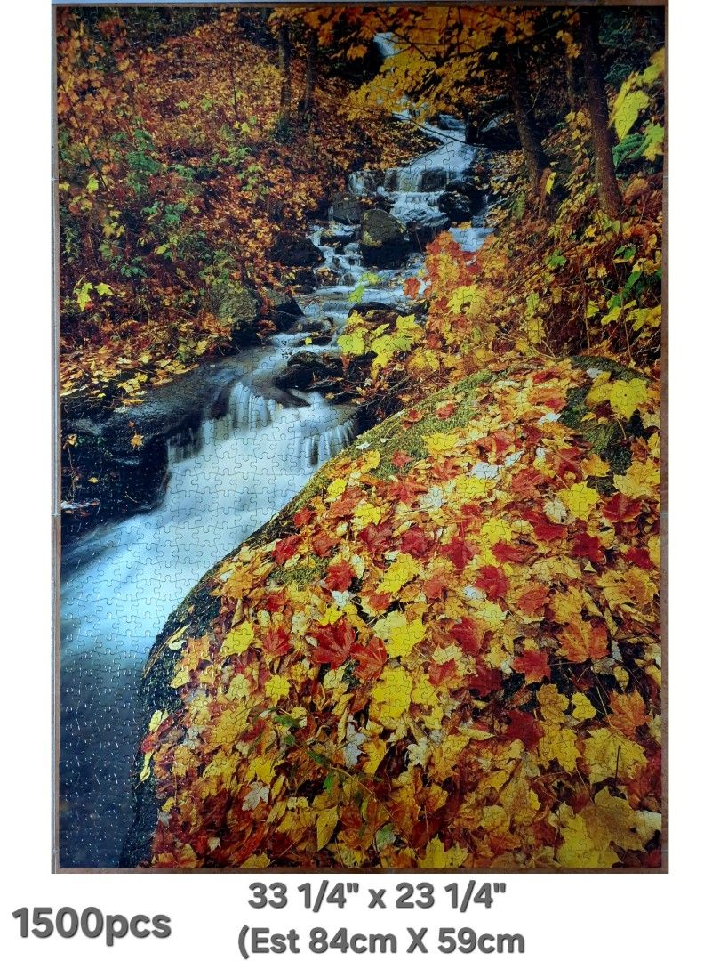 1500-Piece Jigsaw Puzzle - Autumn Waterfall, Hobbies & Toys, Toys ...