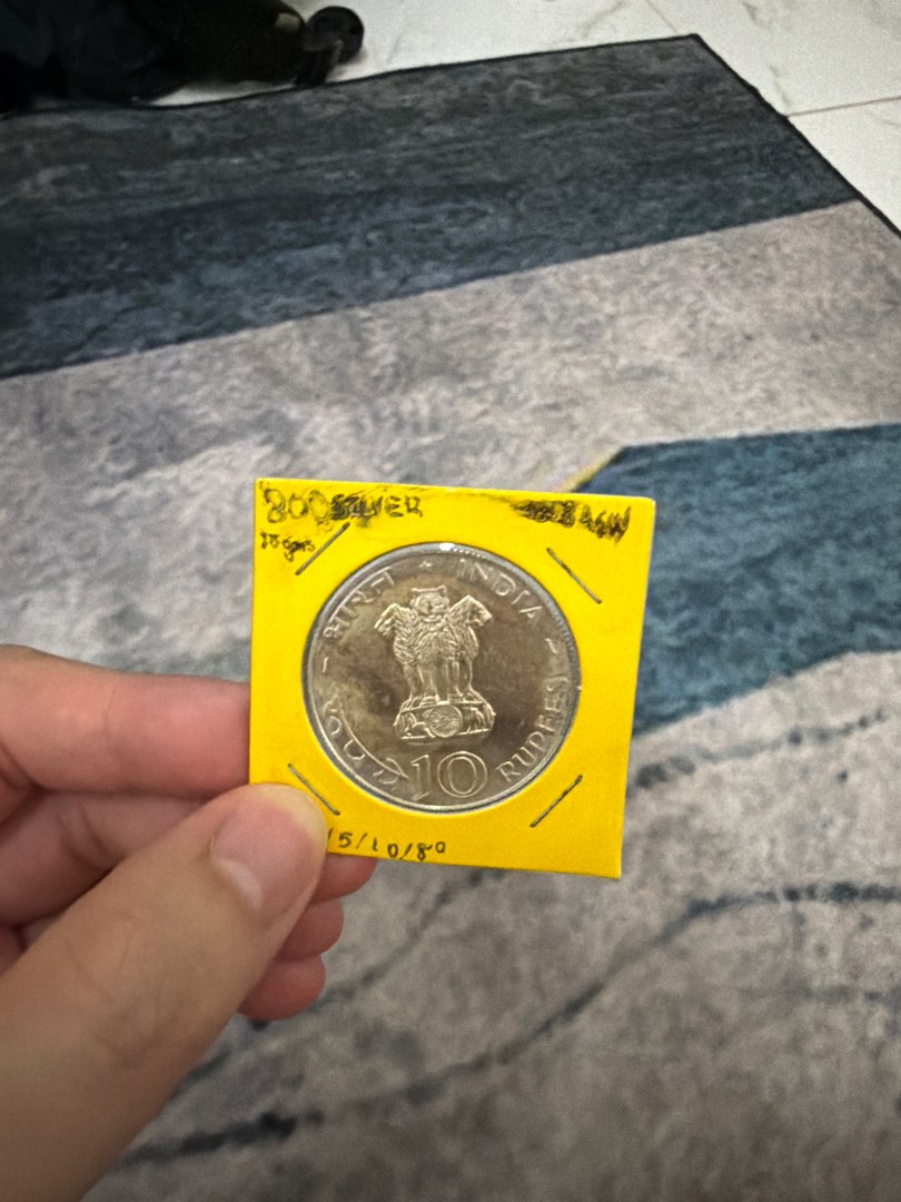 1980 Indian 10 Rupees silver Coin, Hobbies & Toys, Memorabilia ...