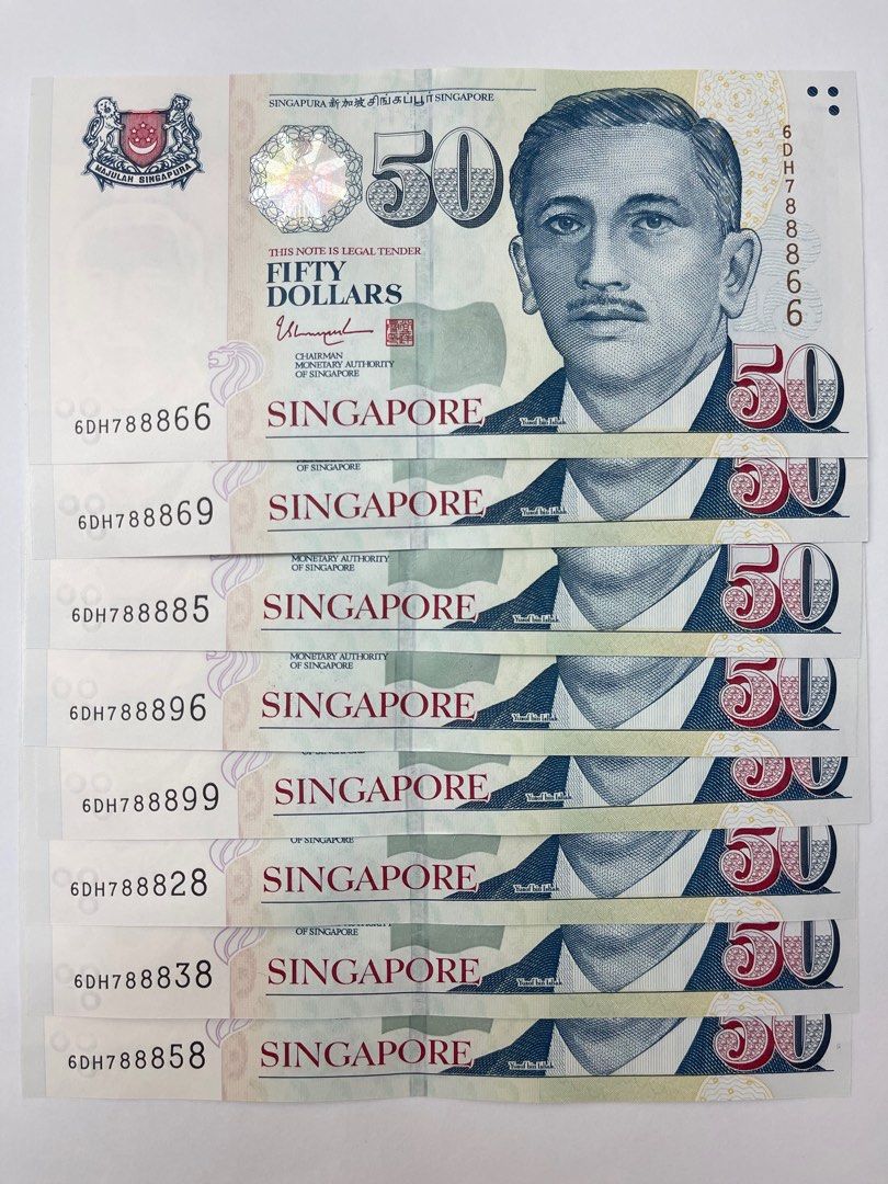 1 lot of Singapore Portrait $50 Fancy number Gem UNC, Hobbies & Toys ...