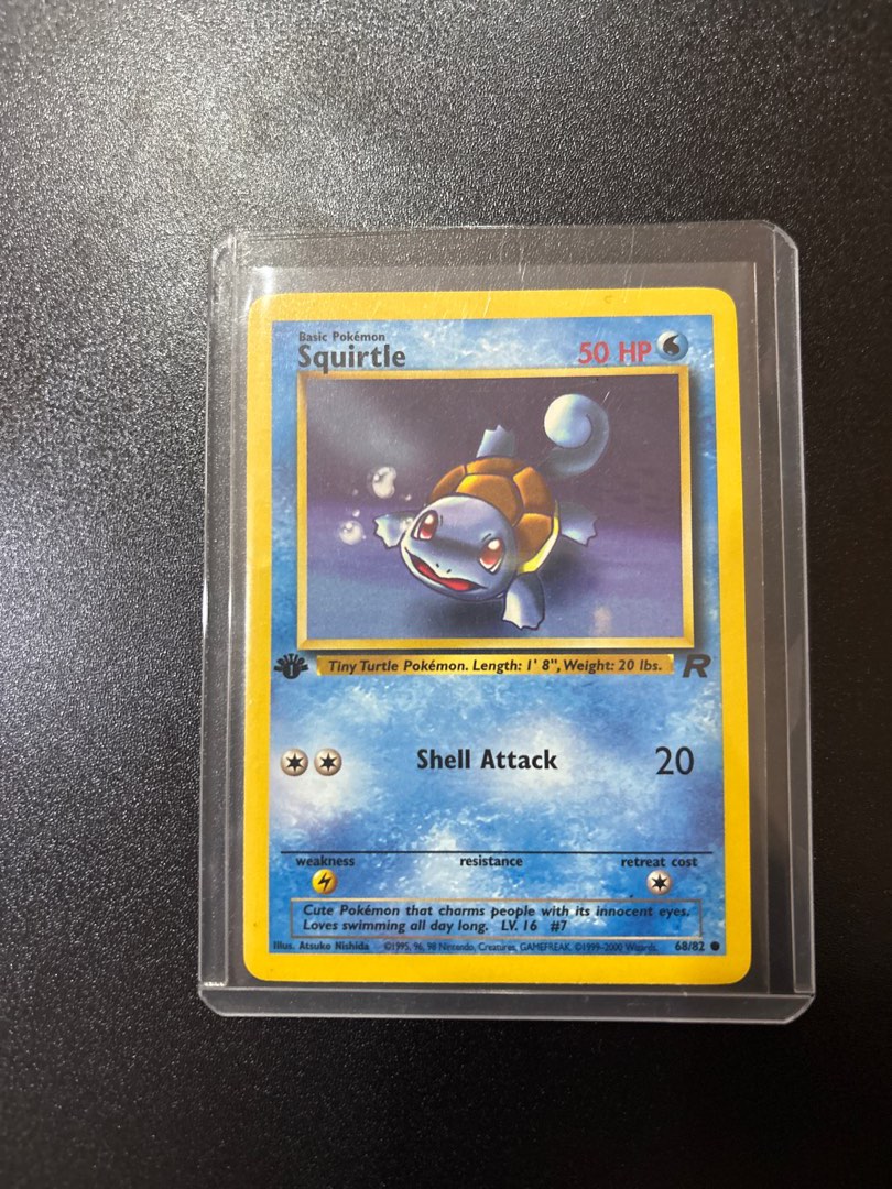 1st edition Team Rocket Squirtle Pokemon Card - 68/82, Hobbies & Toys ...