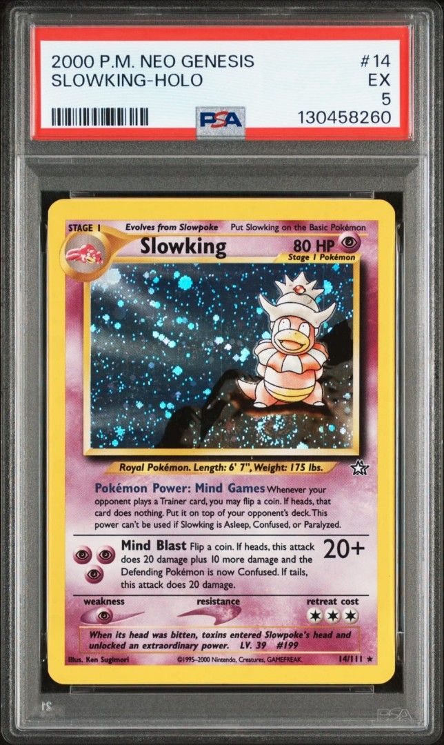 2000 Pokemon Neo Genesis Slowking Holo PSA 5, Hobbies & Toys, Toys ...