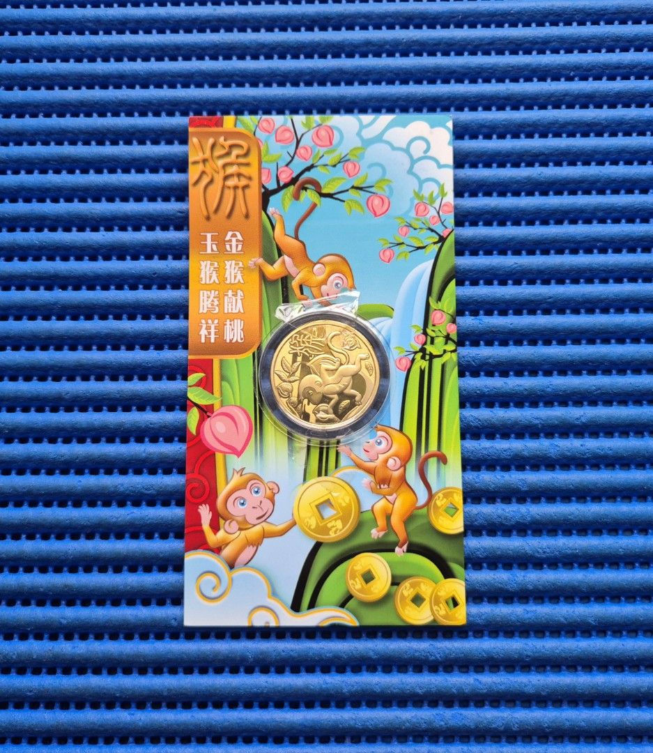 2016 Singapore 24K Gold-Plated Lunar Monkey Medallion, Hobbies & Toys ...