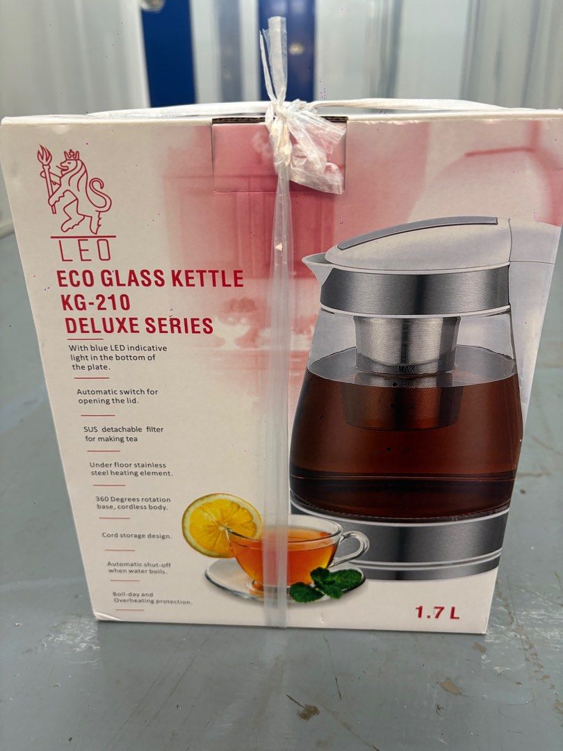 全新電水煲 LEO Eco Glass Kettle KG-210 Deluxe Series, 家庭電器, 廚房電器, 水壺 - Carousell