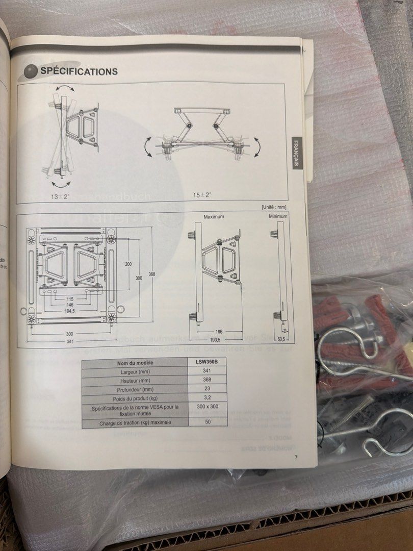全新 LG EZ Slim wall mount to / screen 電視壁掛架, 家庭電器, 電視 & 其他娛樂, 電視組件及配件 ...