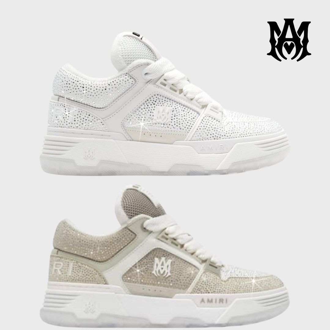可分期👟AMIRI Crystal MA-1 Sneakes低筒運動鞋｜銀白色｜紅白色｜黑深灰白色｜全黑色｜卡其白色｜藍白色｜銀黑色｜藍銀色 ...