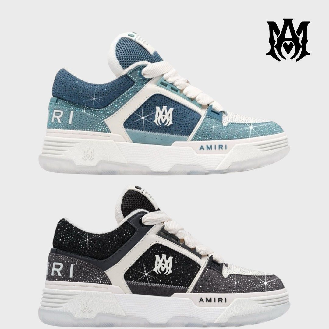 👟AMIRI Crystal MA-1 Sneakes低筒運動鞋｜銀白色｜紅白色｜黑深灰白色｜全黑色｜卡其白色｜藍白色｜銀黑色｜藍銀色｜黑白色 ...