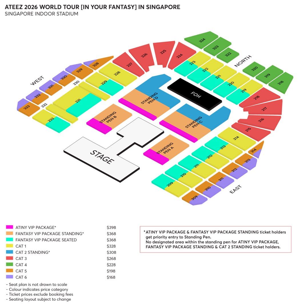 ATEEZ 2026 World Tour in Singapore - Fantasy VIP Package Standing Pen B ...