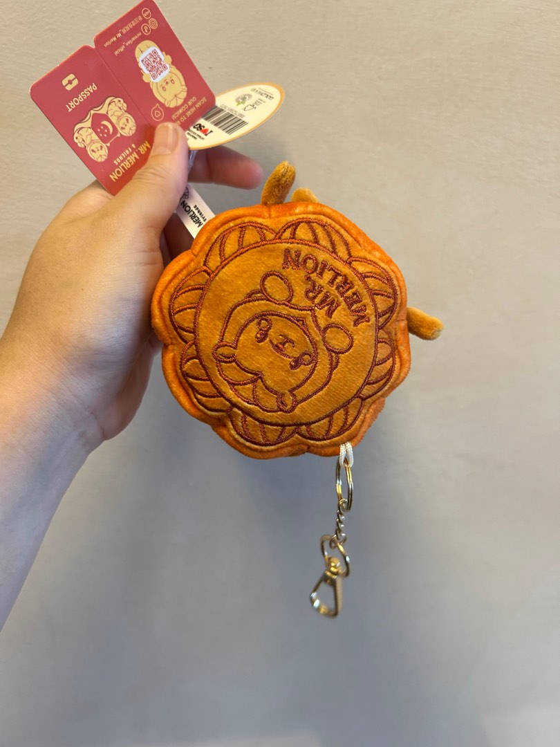 Authentic Mr Merlion hawker fest soft toy plush plushie keychain bag charm - brown mooncake ...