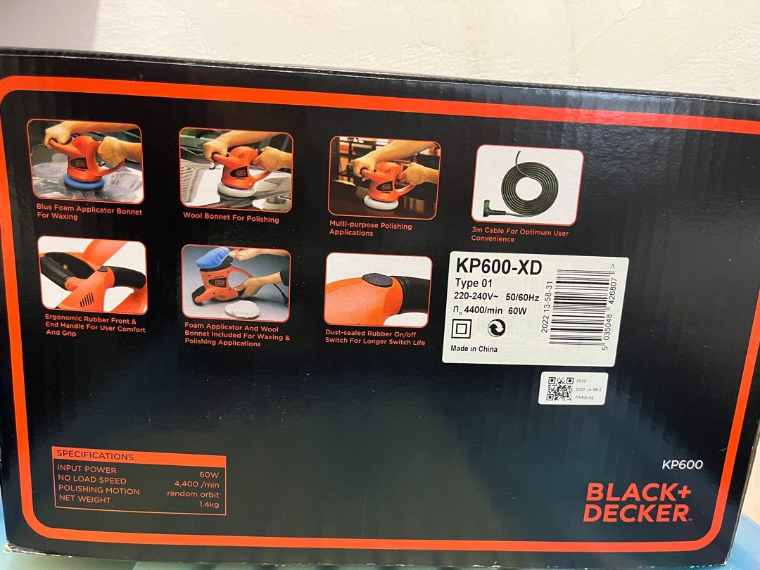 Black+Decker KP600 Random Orbit Waxer/Polisher, Car Accessories ...