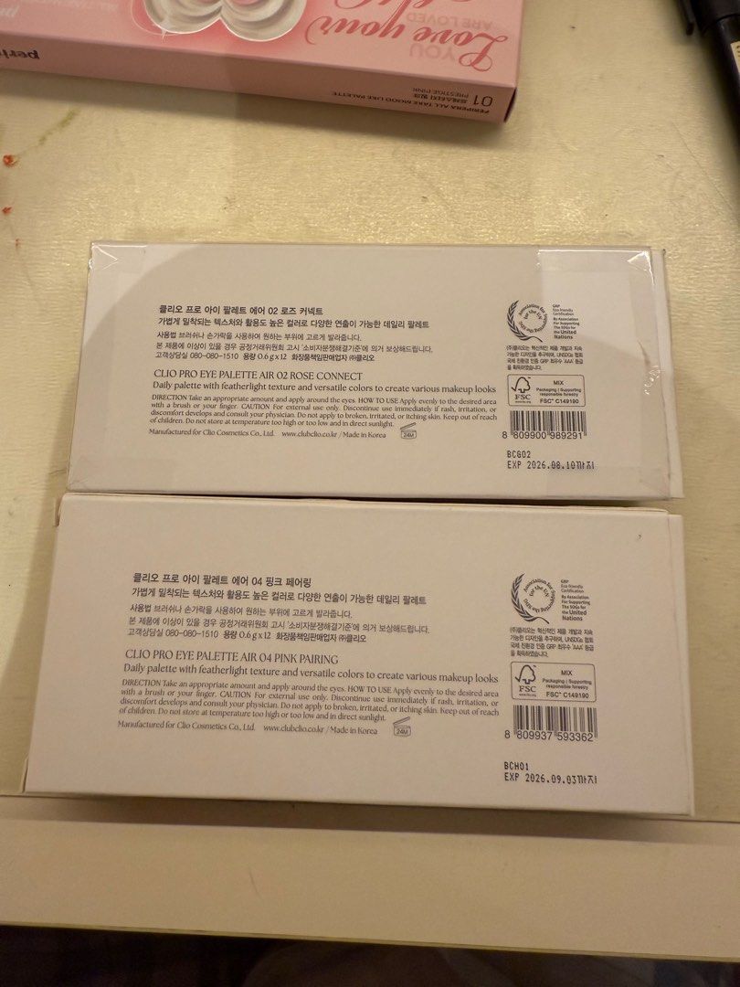 CLIO Pro Eye Palette Air - Rose Connect & Pink Pairing, Beauty ...