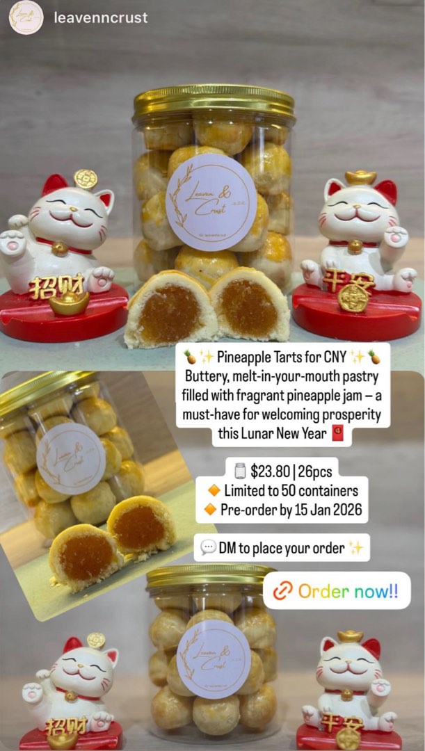 CNY Pineapple Tarts - Pre-order by 15 Jan 2026, Food & Drinks, Homemade ...