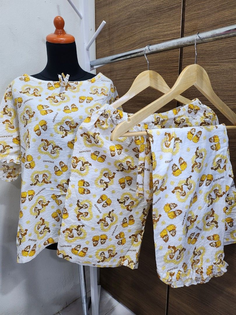 Disney Chip & Dale Pajama Set 3 in 1, Women's Fashion, New ...