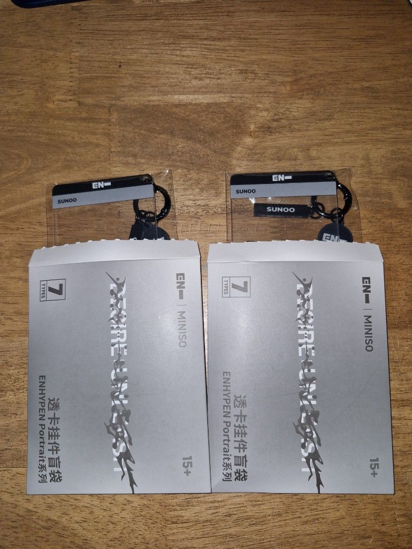 enhypen x miniso acrylic portrait keychain sunoo, Hobbies & Toys ...