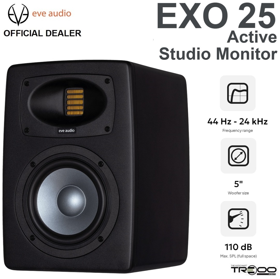 EVE Audio EXO 25 Studio Monitoring Wired Desktop Bookshelf Speakers ...