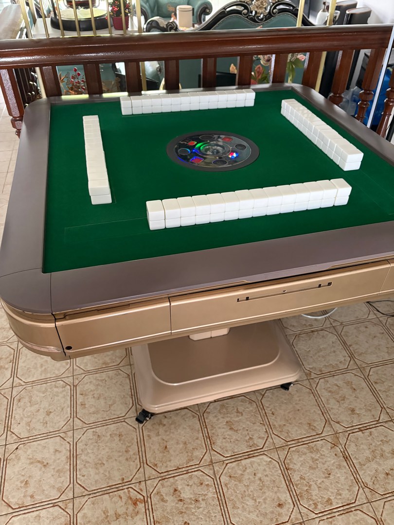 Foldable Automatic Mahjong Table - Gold, Furniture & Home Living ...