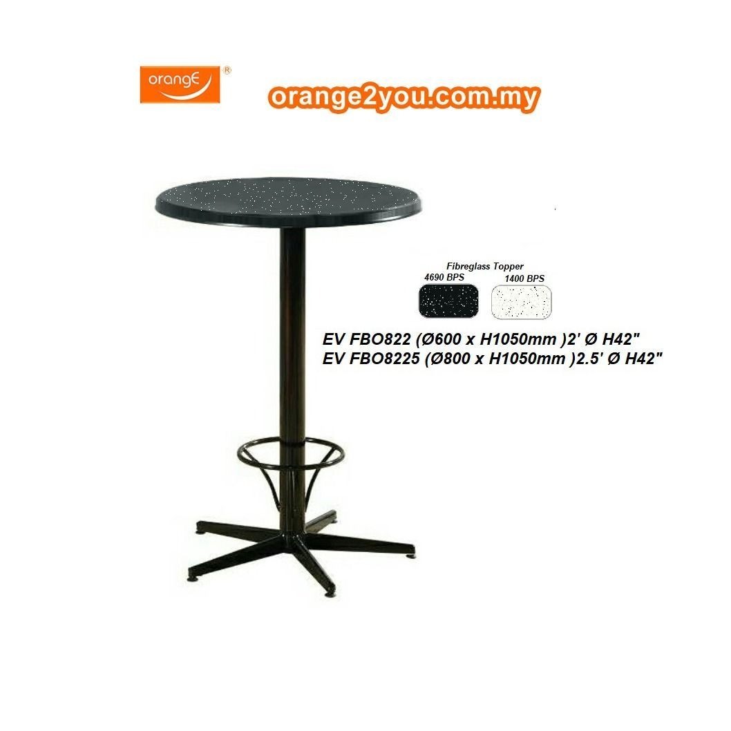 High Fibreglass Round Bar Table with Rocket Leg, Fibreglass Top, high ...