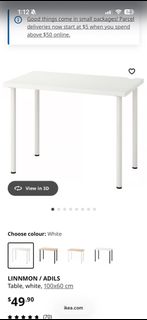 IKEA LINNMON / ADILS Table - White, Furniture & Home Living, Furniture ...