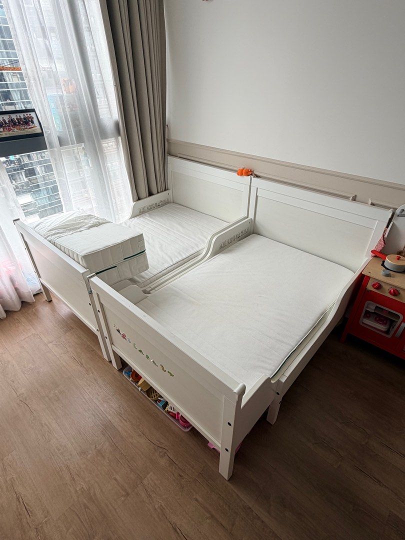 IKEA SUNDVIK Extendable kid Bed Frame - White, Furniture & Home Living ...