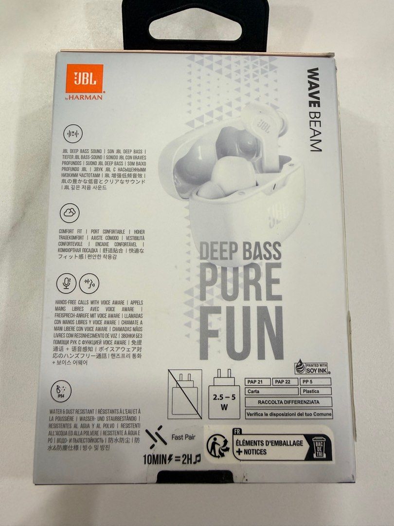 JBL Wave Beam True Wireless Earbuds - White, Audio, Earphones on Carousell