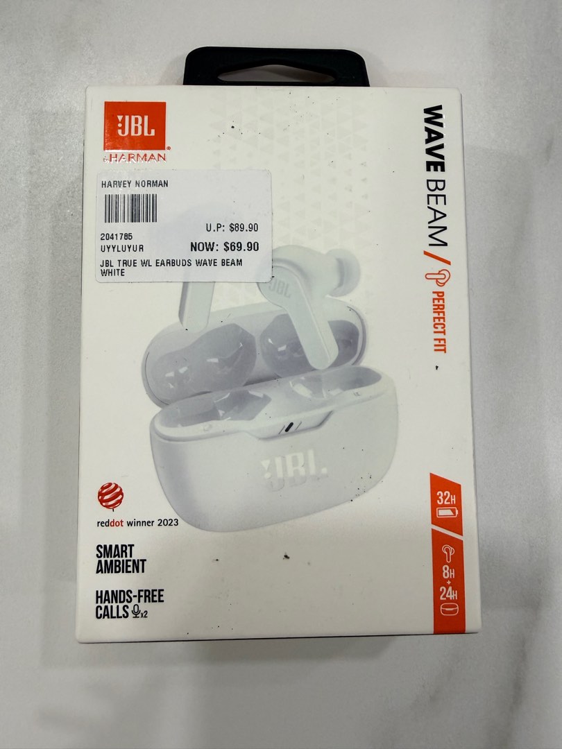 JBL Wave Beam True Wireless Earbuds - White, Audio, Earphones on Carousell