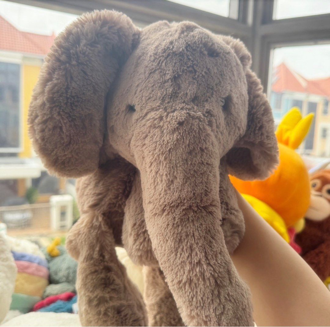 Jellycat Large Smudge Elephant Stuffed Toy, Hobbies & Toys, Toys ...