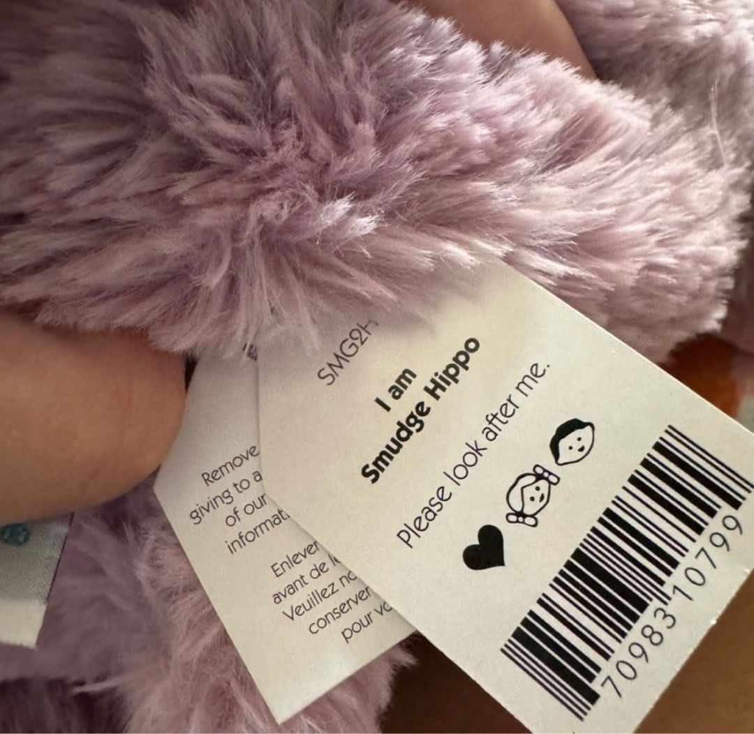 BNWT Jellycat Smudge Hippo, Hobbies & Toys, Toys & Games on Carousell