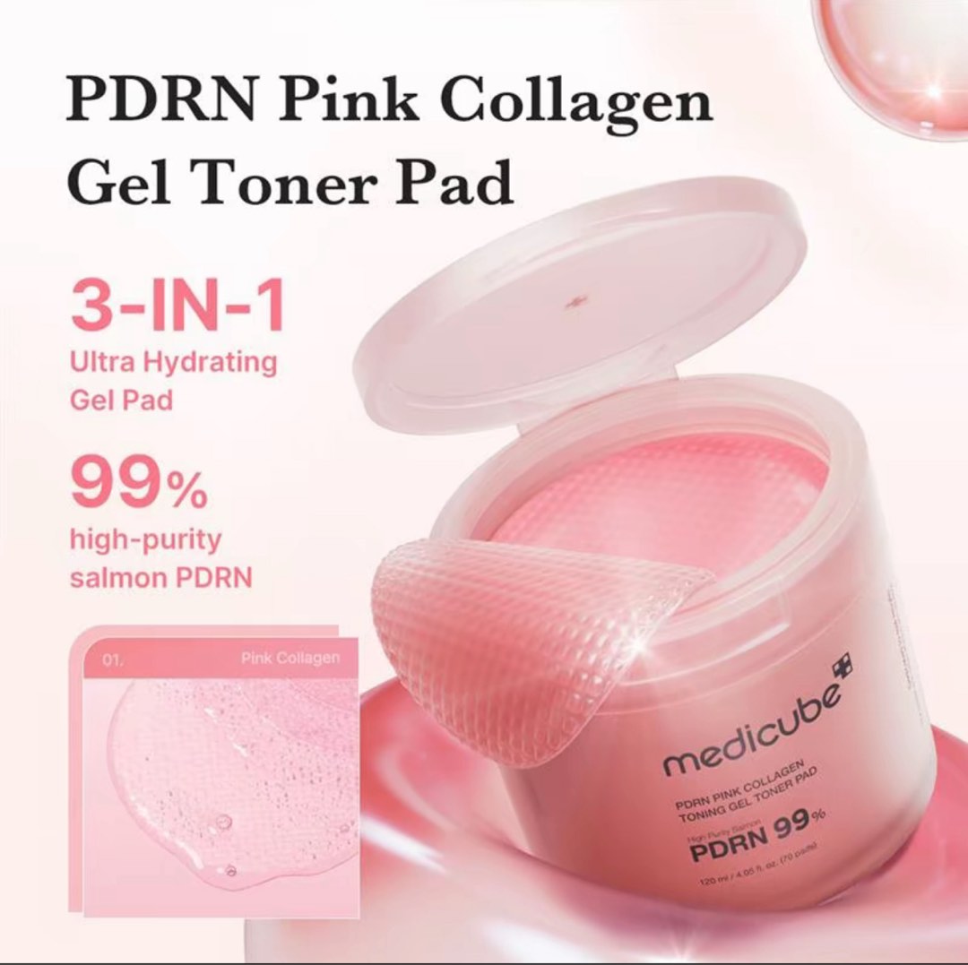 Medicube PDRN Pink Collagen Gel Toner Pad, Beauty & Personal Care, Face ...