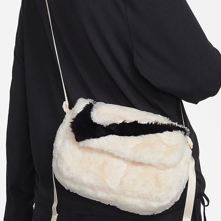 Nike Futura 365 Faux Fur Crossbody 'Guava Ice Black', Women's Fashion ...