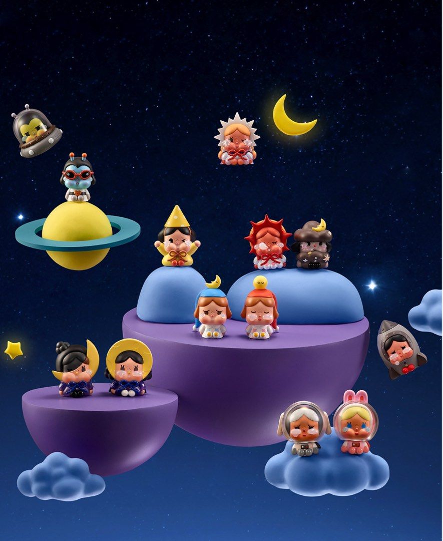Pop Mart Crybaby Crying to the Moon-Sitting Series Figure Set - The ...