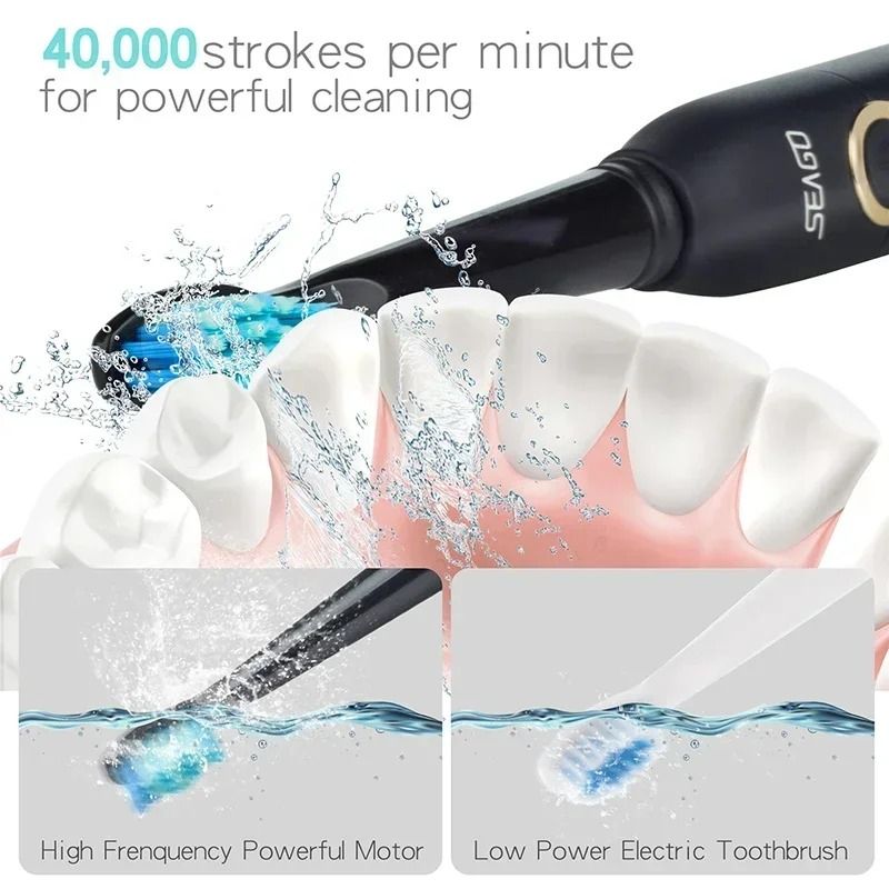 Seago Toothbrush SG507 30 Days Long Battery Life 5 Mode Timer USB ...