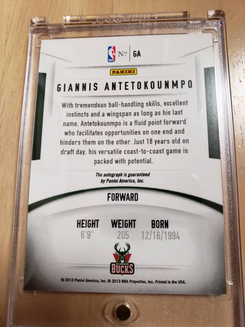 Ultra Rare Rookie Autograph 2013-14 Panini Next Day Signature Giannis ...