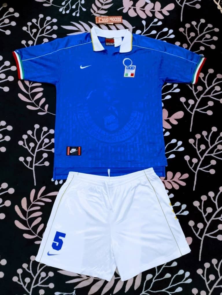 VINTAGE RARE JERSEY ITALY 1995 HOME NO 5 MALDINI SEKALI SELUAR 1 SET ...