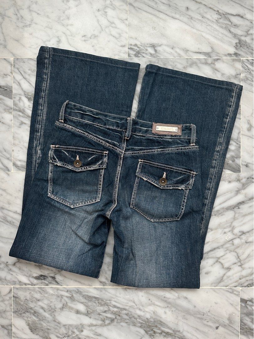 Vintage Royal Party Low Rise Baggy Jeans, Women's Fashion, Bottoms ...