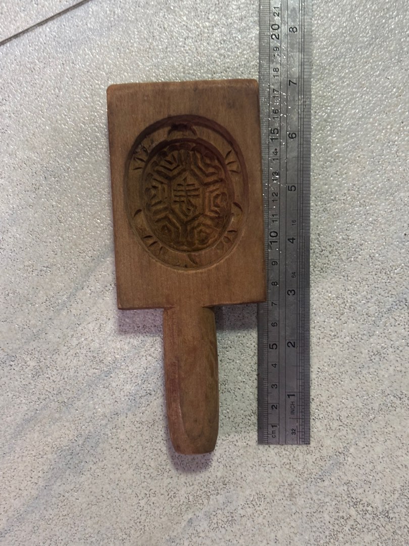 Vintage Wooden Ang Ku Kuay Mold with Chinese Character, Furniture ...