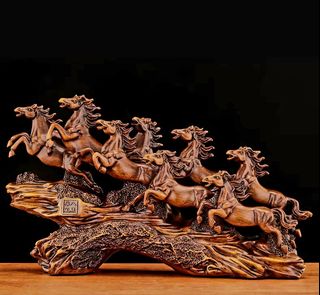 Hand-Carved Wooden Horse Sculpture, Furniture & Home Living, Home Decor ...